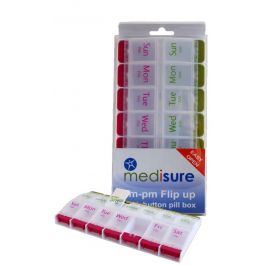 AM-PM FLIP UP PUSH BUTTON PILL BOX